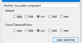 Java Swing Tips: The JRadioButton that is currently selected in the ButtonGroup set as the ...