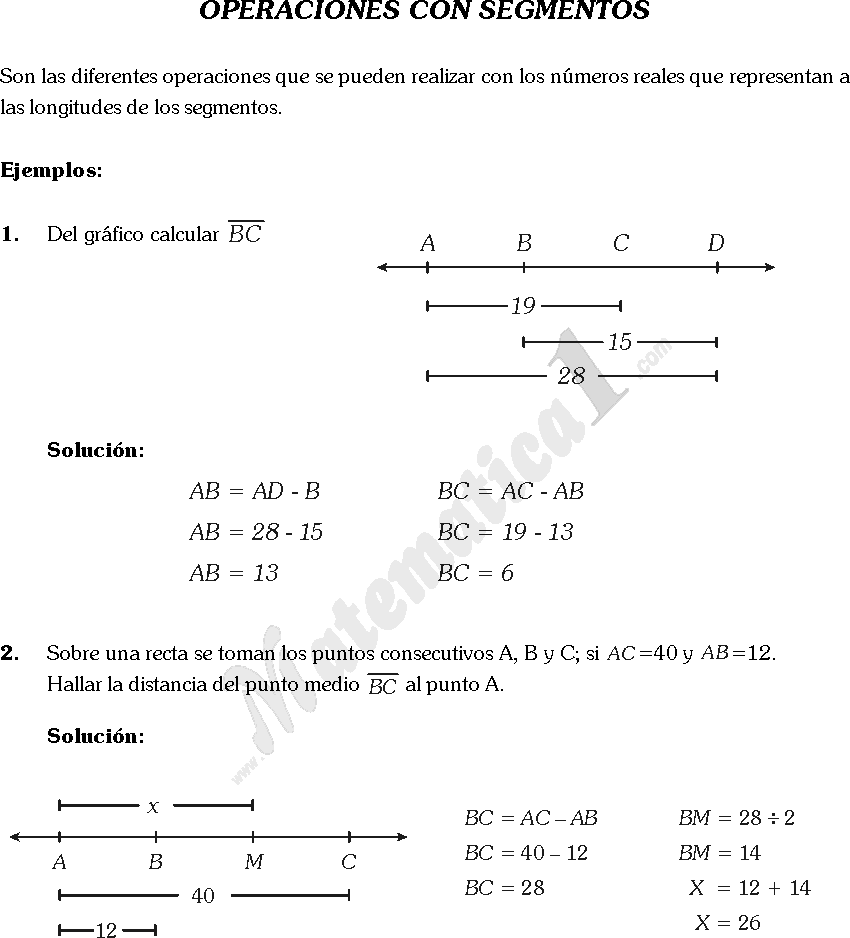 OPERACIONES CON SEGMENTOS EJERCICIOS DE GEOMETRIA DE SEXTO GRADO DE ...
