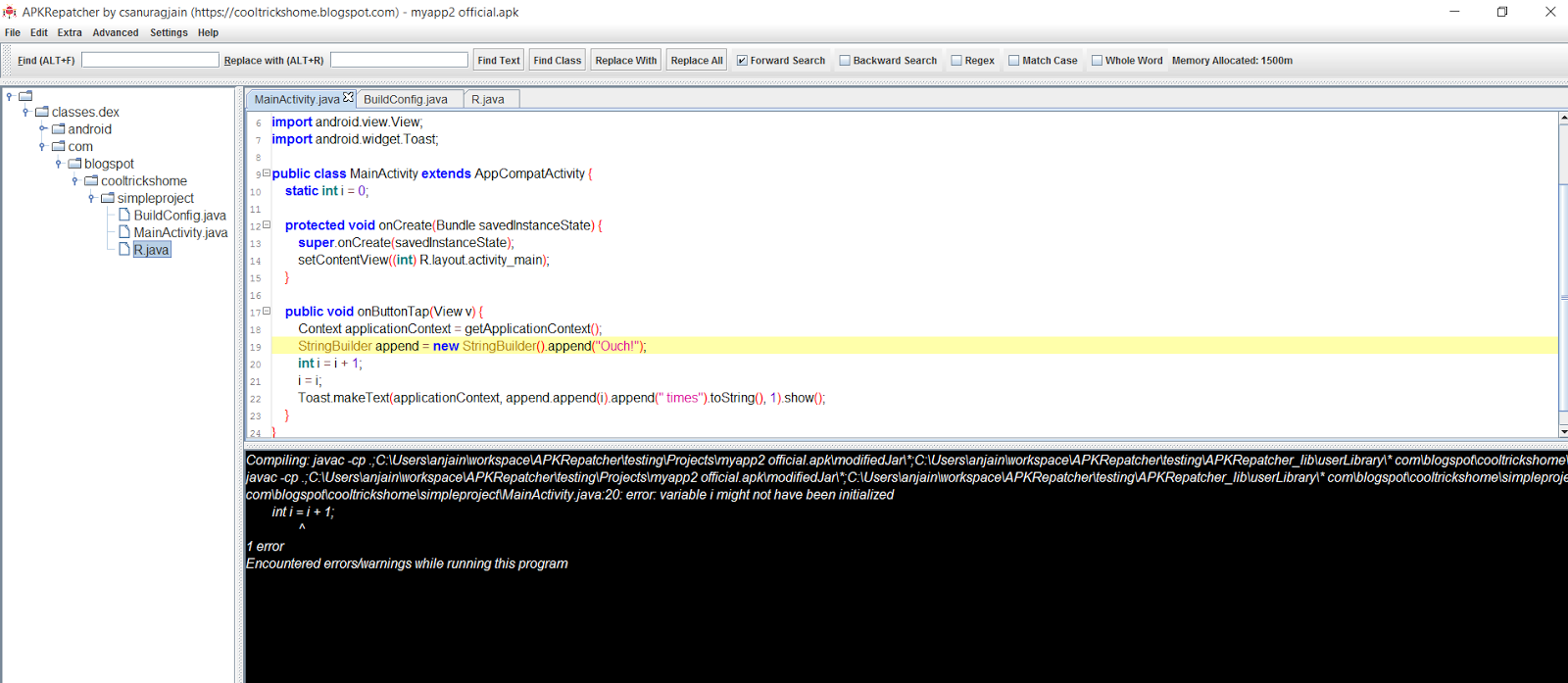 Advance Programs and Tricks in Java: APKRepatcher - Now Decompile ...