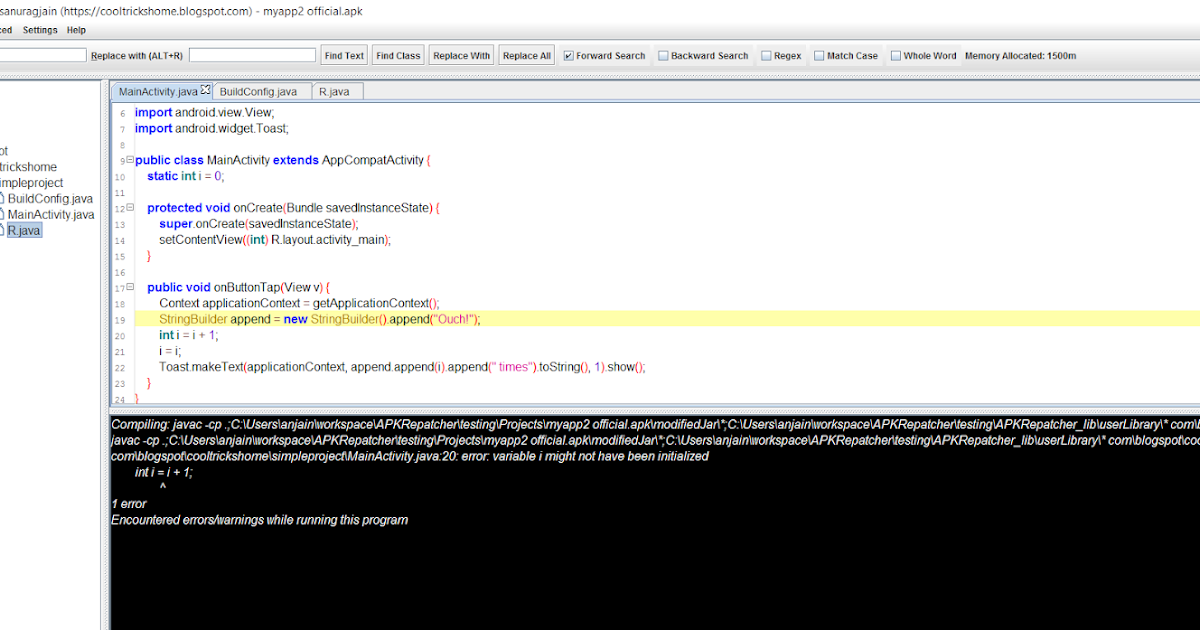 Advance Programs and Tricks in Java: APKRepatcher - Now Decompile ...