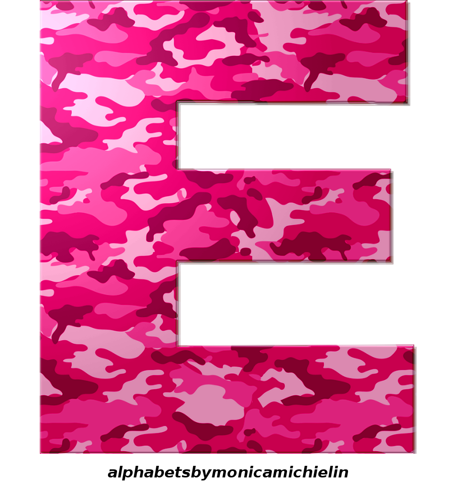 M. Michielin Alphabets: 4-PINK CAMOUFLAGE BIG ALPHABET PNG