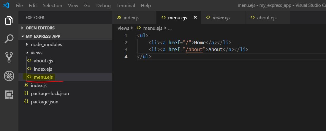 ตัวอย่างการพัฒนา Web Application ด้วย NodeJS + Express ( ใช้ EJS เป็น ...