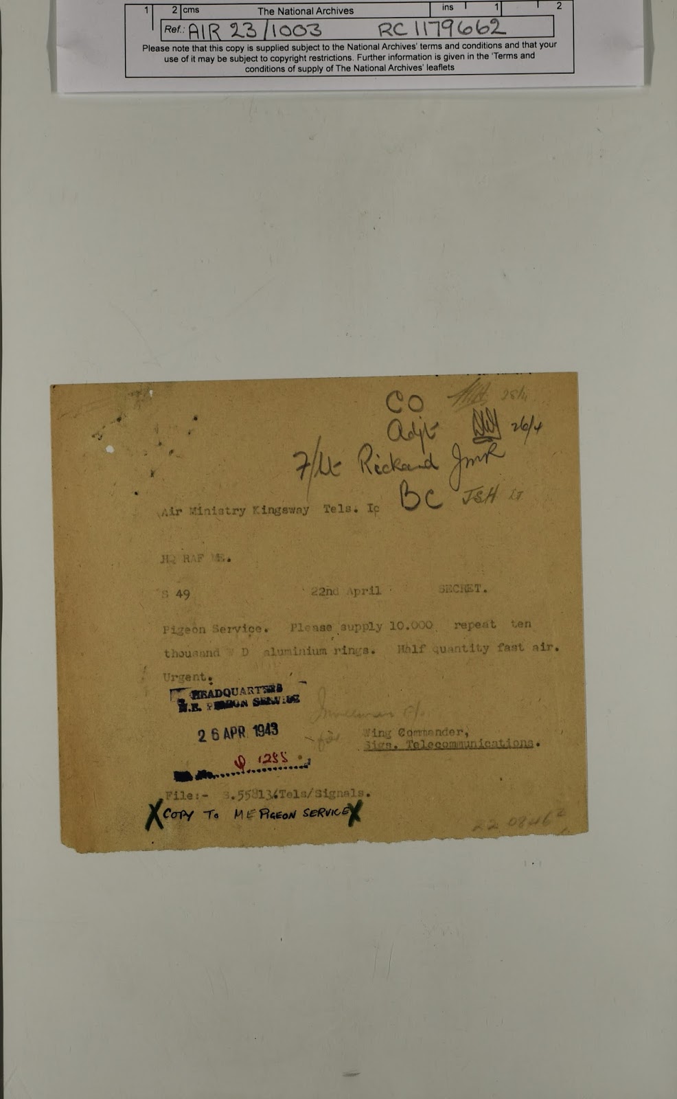 World War 2 History and the WW2 Pigeons: Report on East Africa Pigeon ...