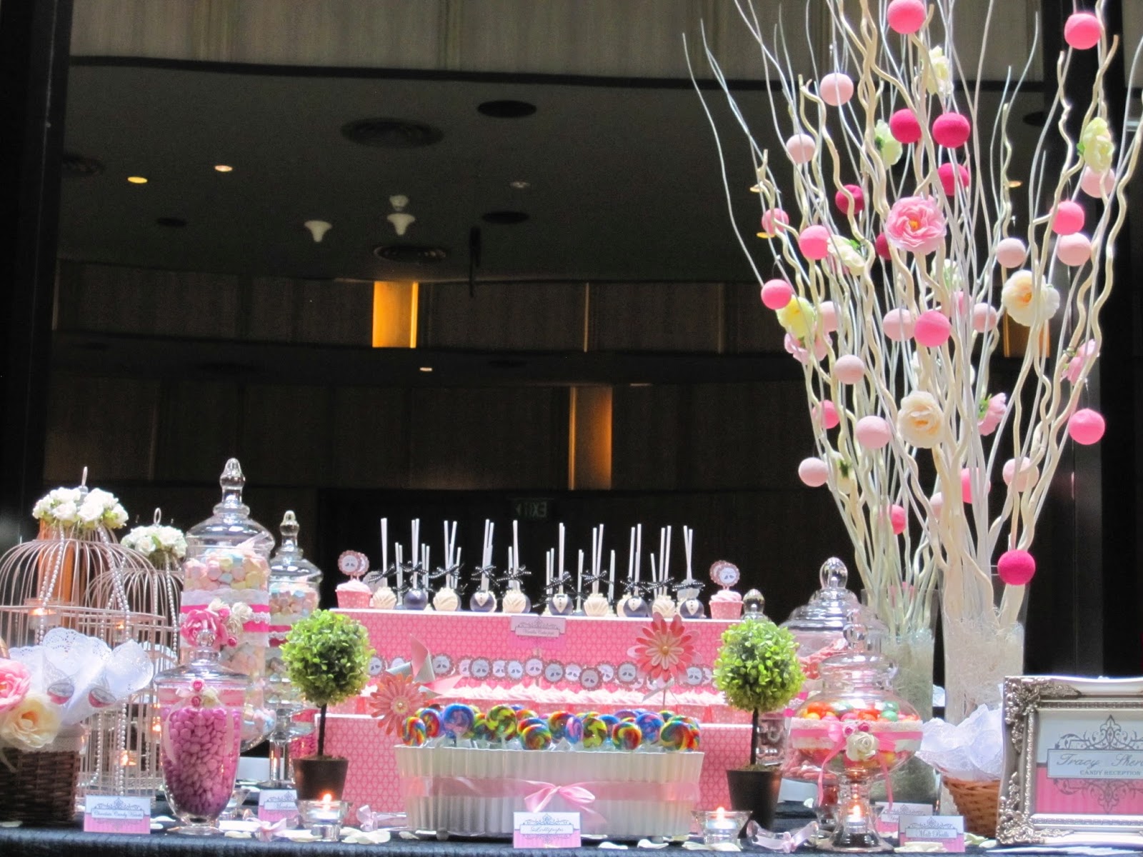 A Reception to Remember: Floral Pink Garden-themed Candy Reception