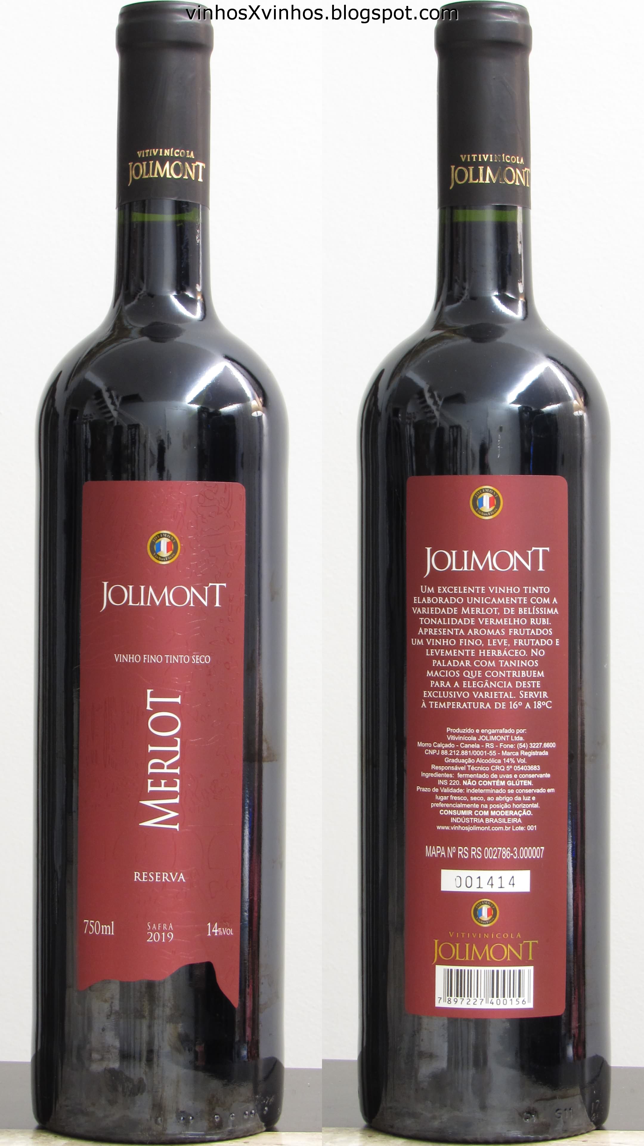 Vinhos x Vinhos: Jolimont merlot