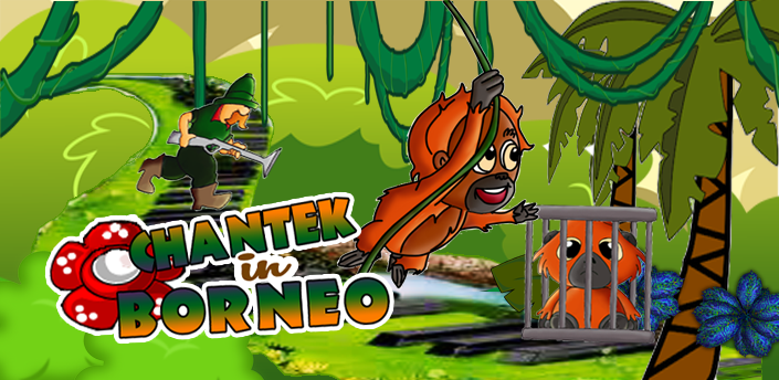 Chantek in Borneo: artwork - splash screen, menu screen