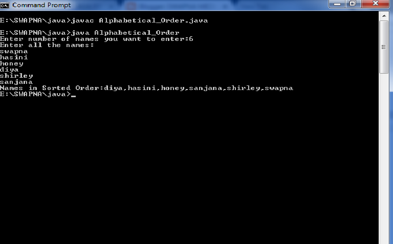 Swapna Medikonda Write A Java Program To Sort An Array Of Strings