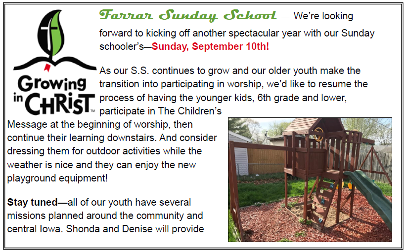 Farrar United Methodist Church: Sunday School