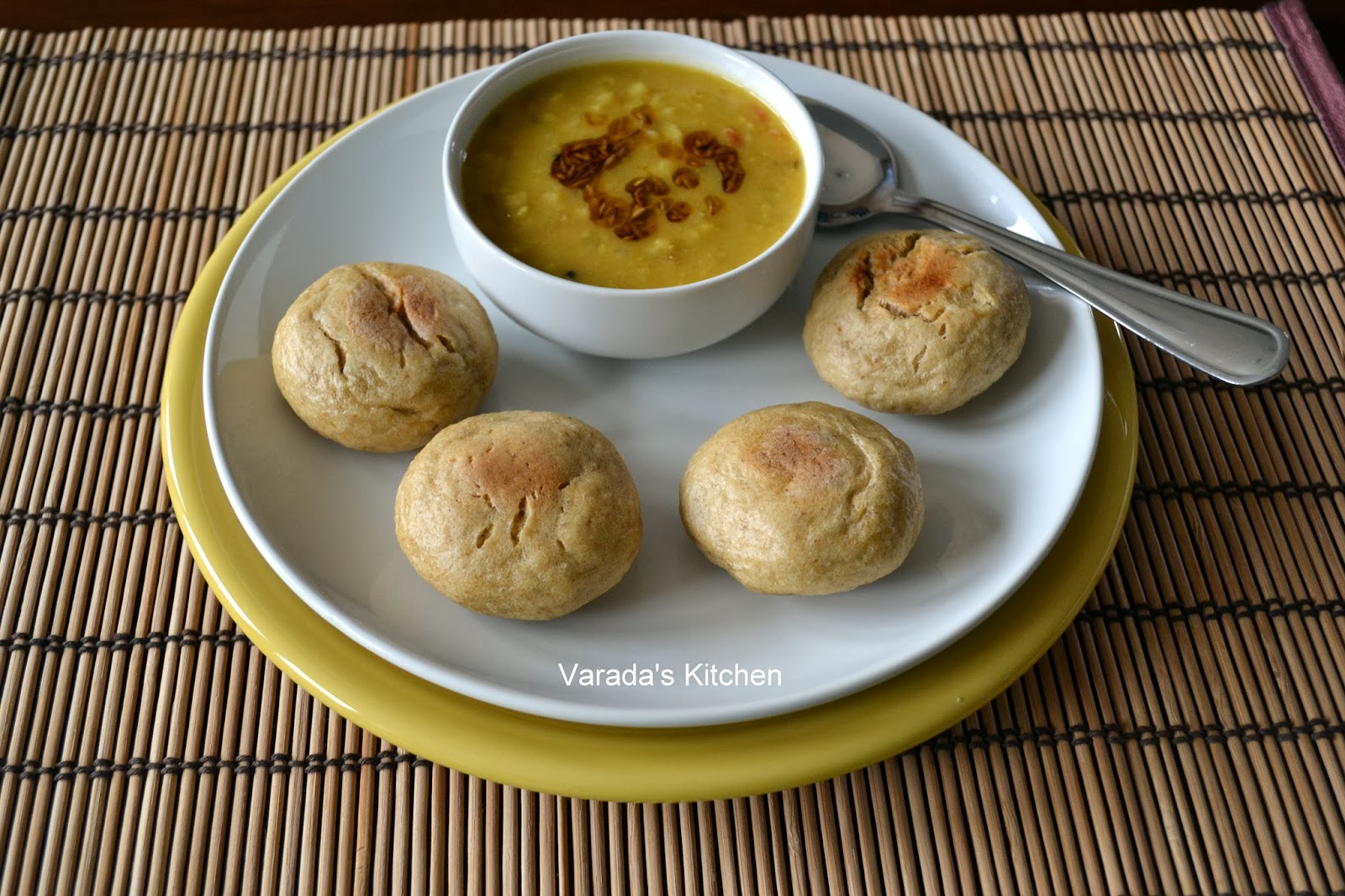 Dal Bati (Dal Baafla / Dal and Wheat dumpling)