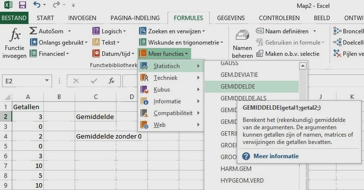 Tips voor Excel: Functie Gemiddelde