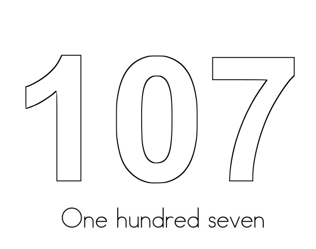 Blog de Biologia: Number 107 Coloring Page