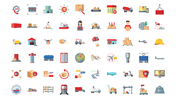 Animated Logistics Icons - After Effects Template