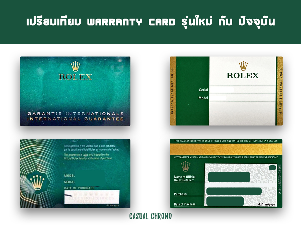 Rolex ออกบัตร Warranty Card แบบใหม่ ปี2020 - Casual Chrono