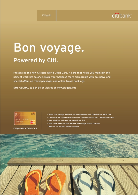 WPC-India: Citigold World Debit Card Launch - Newspaper ads