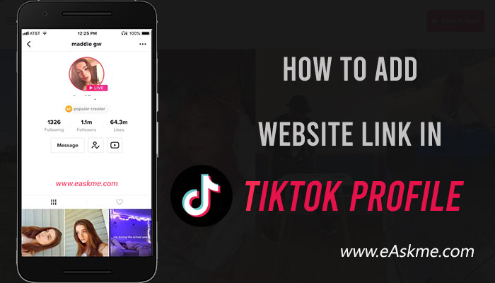 How To Add Your Website Link In TikTok Bio eAskme How To Ask Me How To Add Your Website Link In TikTok Bio eAskme How To Ask Me