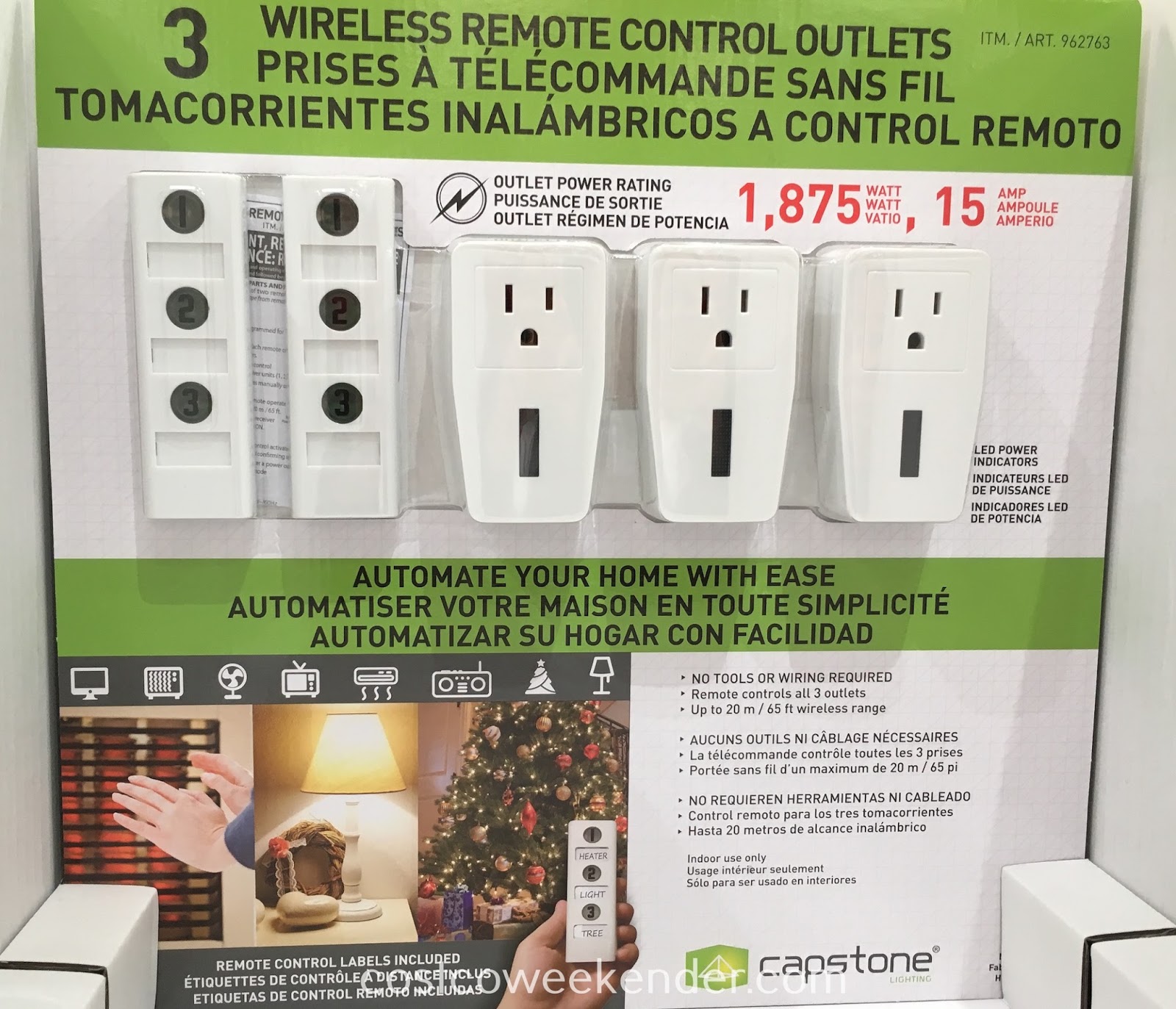 Capstone Lighting Wireless Remote Control Outlets (3 pack) | Costco ...