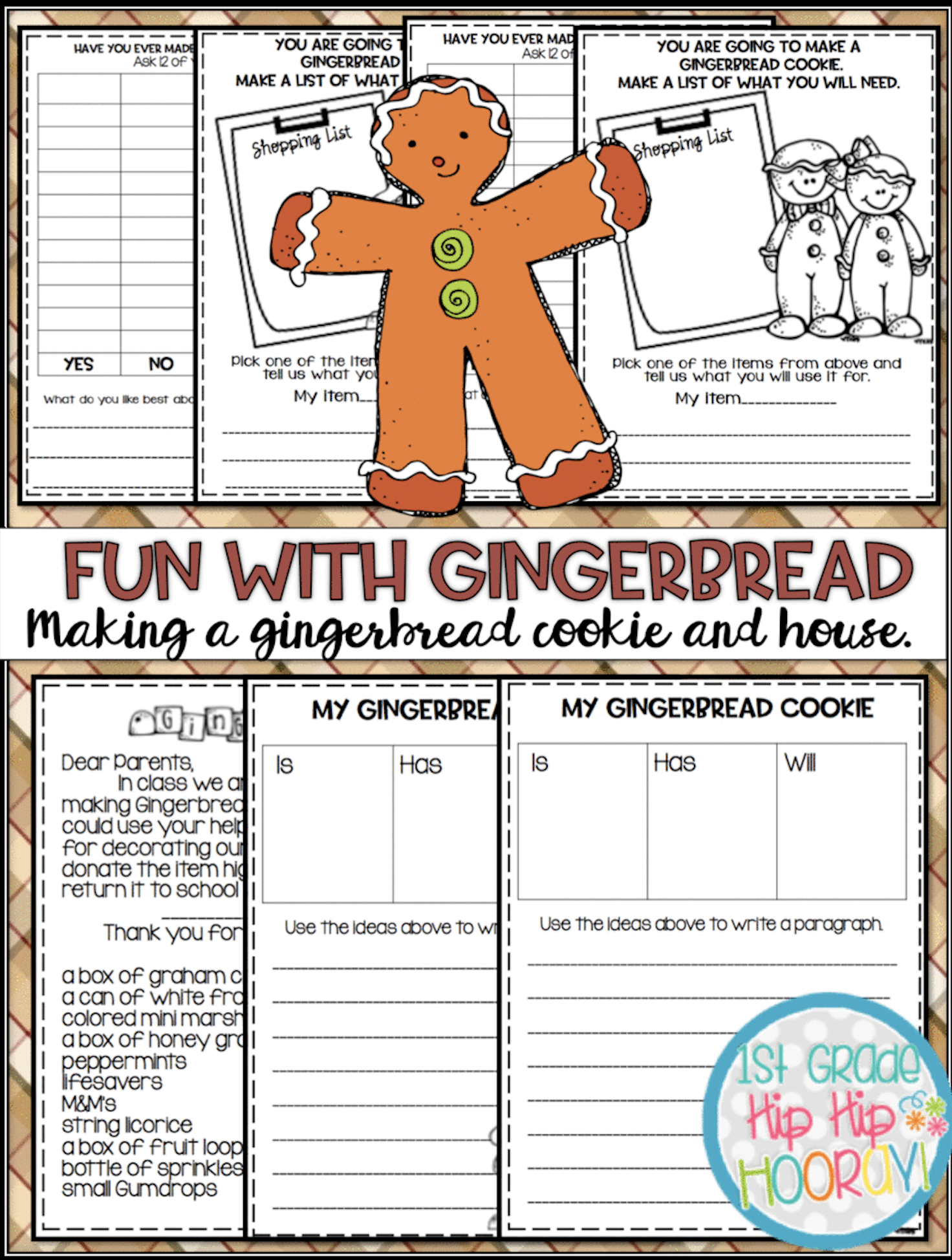 1st Grade Hip Hip Hooray!: Interactive Google Slides and Paper Pencil ...