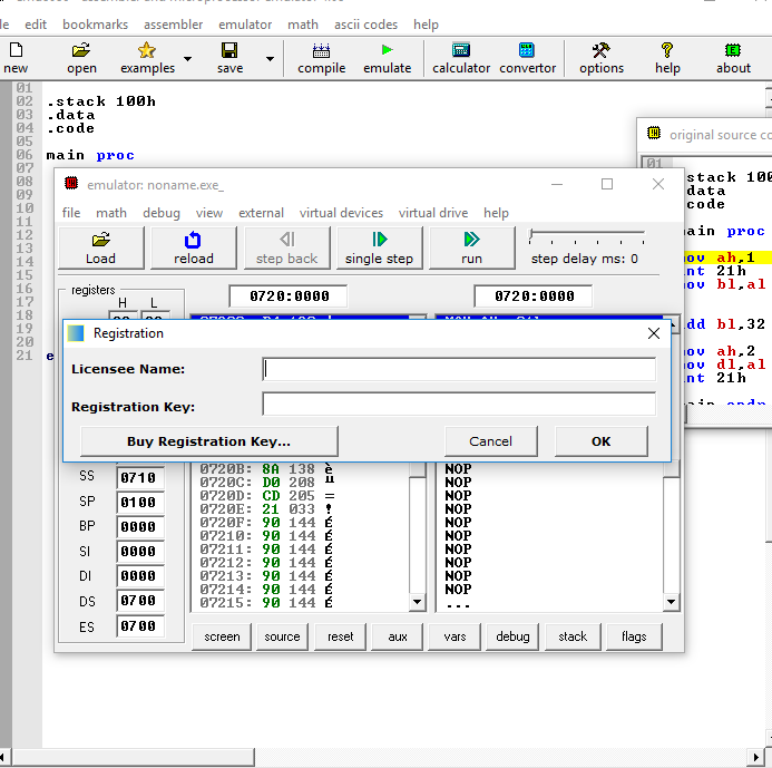 emu8086 free registration key - Tutul's Blog