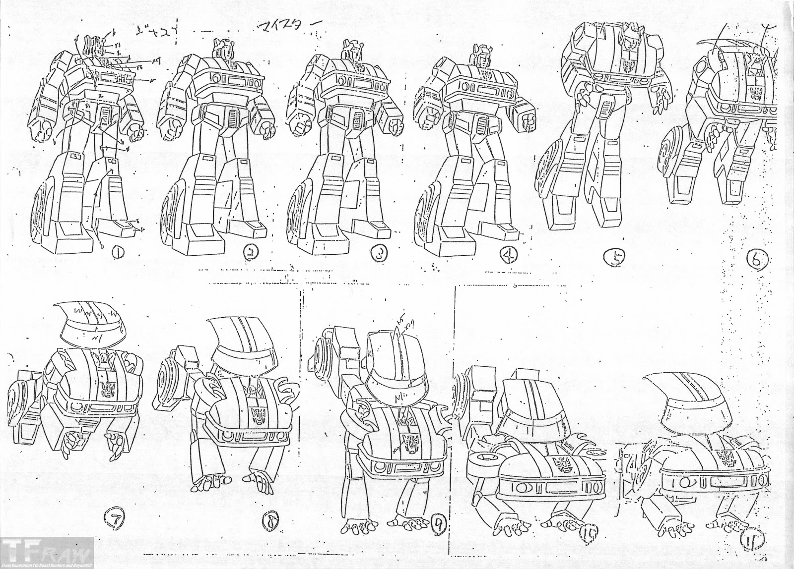 Transformers G1 Model Sheets