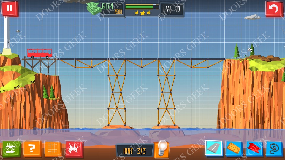Build a Bridge! Level 17 Solutions ~ Doors Geek