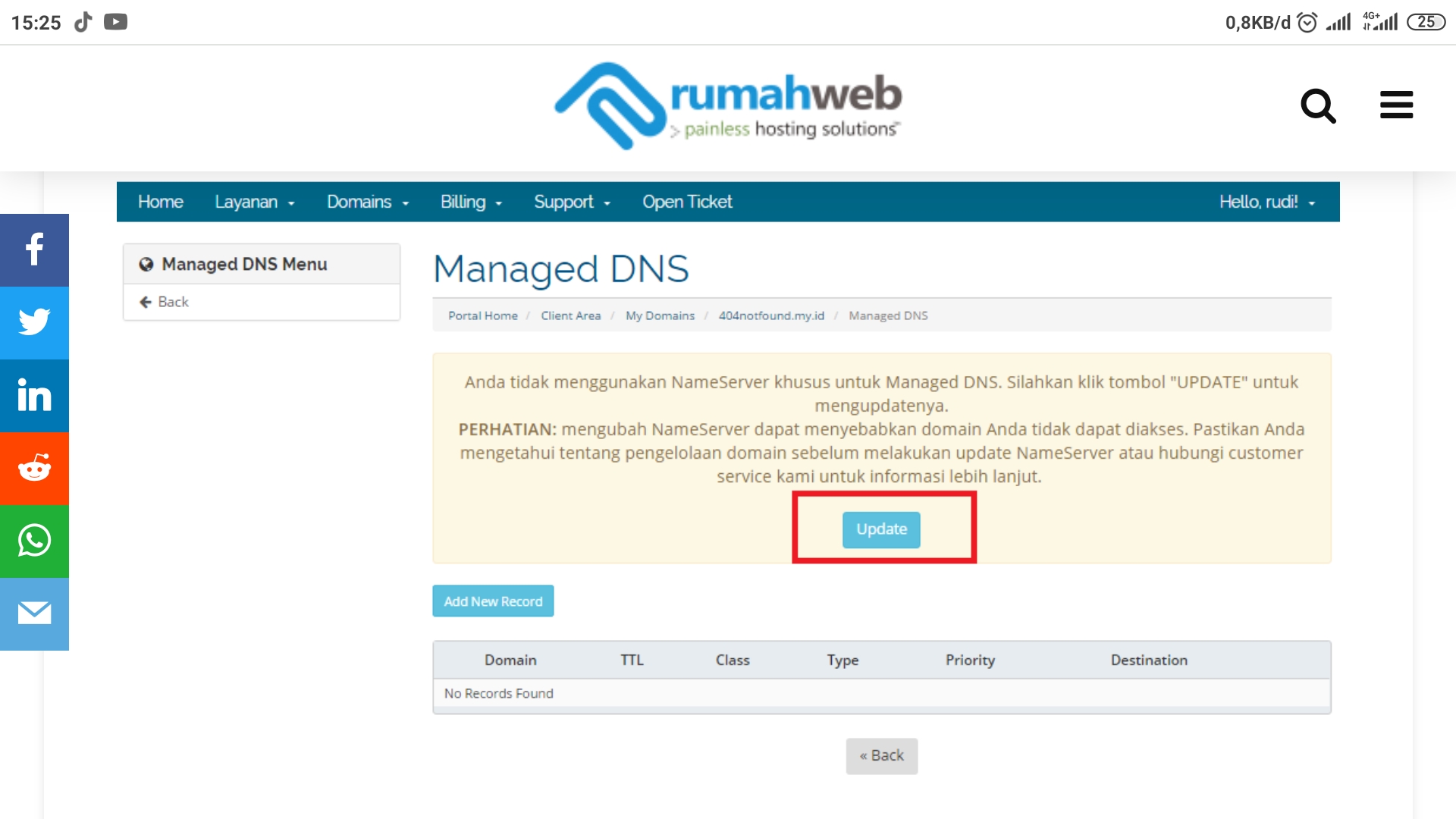 Panduan Custom Domain Blogspot Rumahweb dari Clientzone