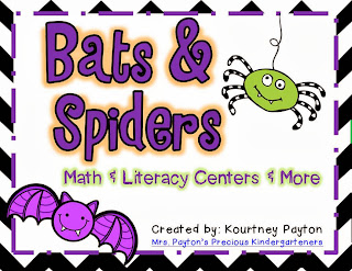 Mrs. Payton's Precious Kindergarteners: Bats & Spiders Week and a Freebie!!