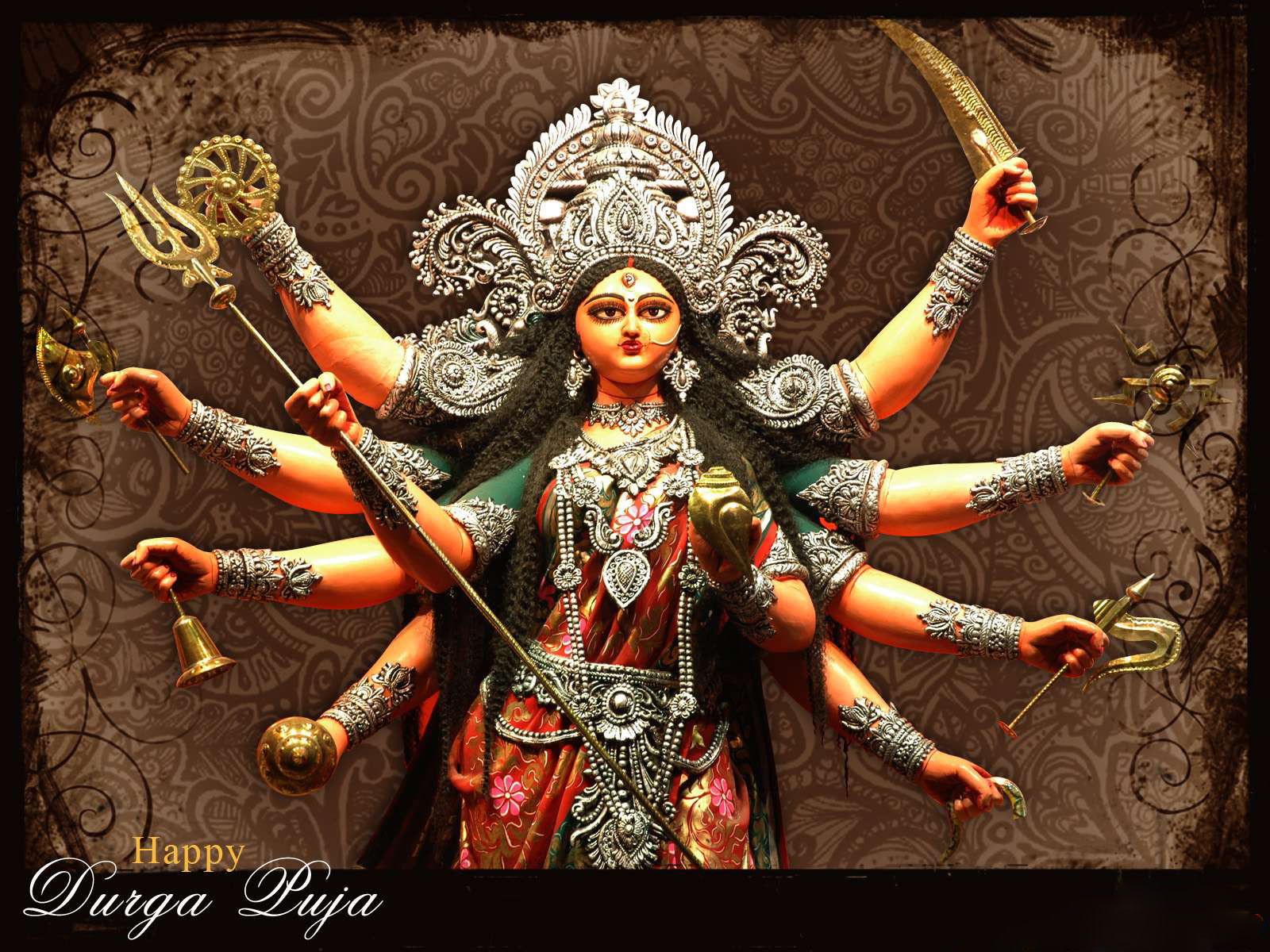 Diwali Greetings Durga Puja Wallpaper