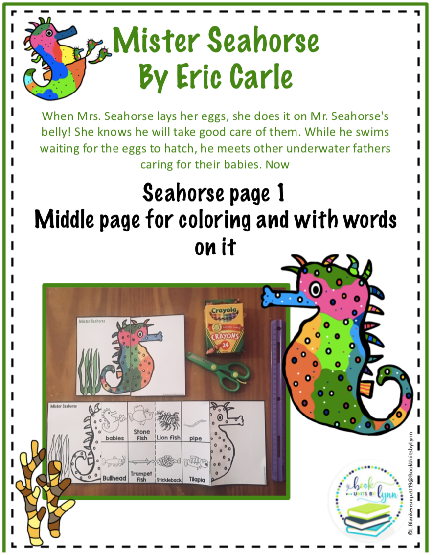 MISTER SEAHORSE BOOK CRAFT ~ Book Units by Lynn