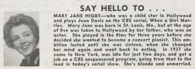 Mary Jane Higby: When a Girl Marries, Old Time Radio Soap Opera