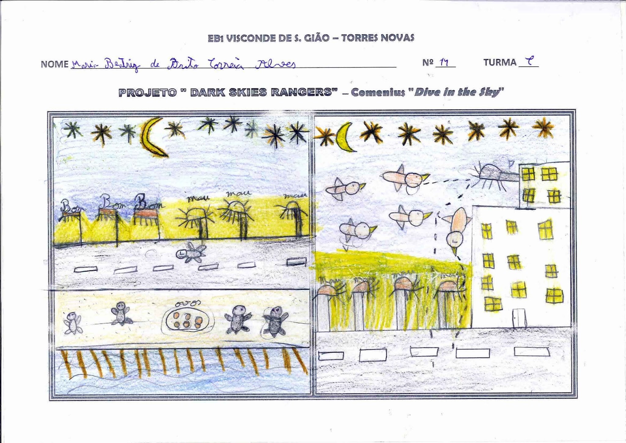 Dive in the Sky: Light Pollution Drawings - Portugal