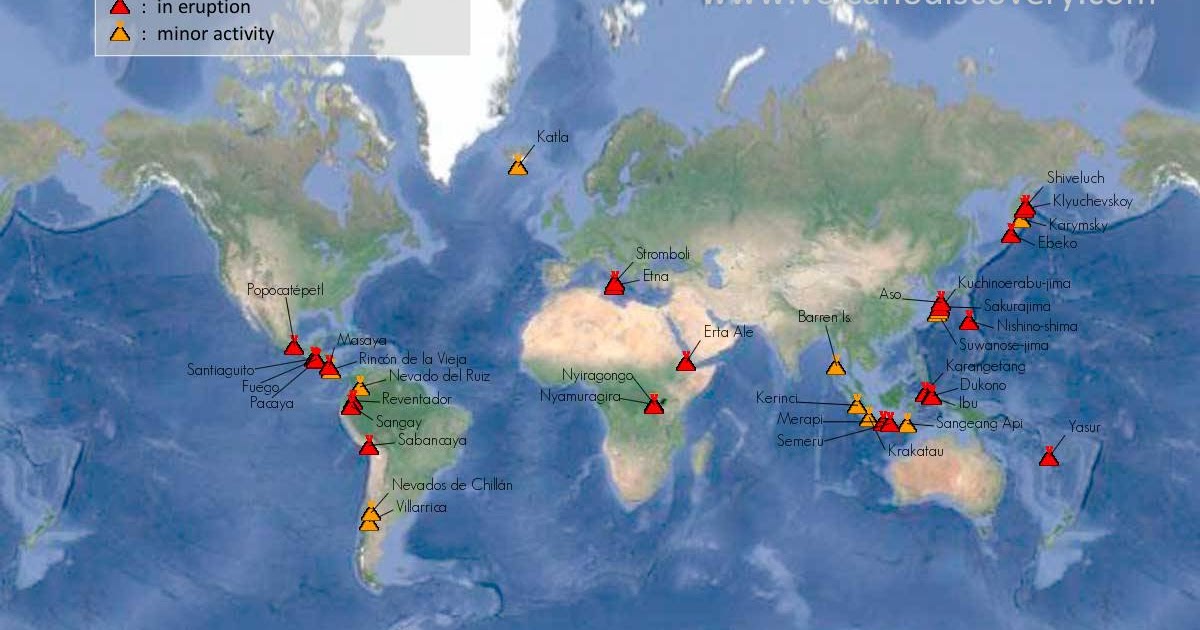 Geography: Worldwide volcanic activities