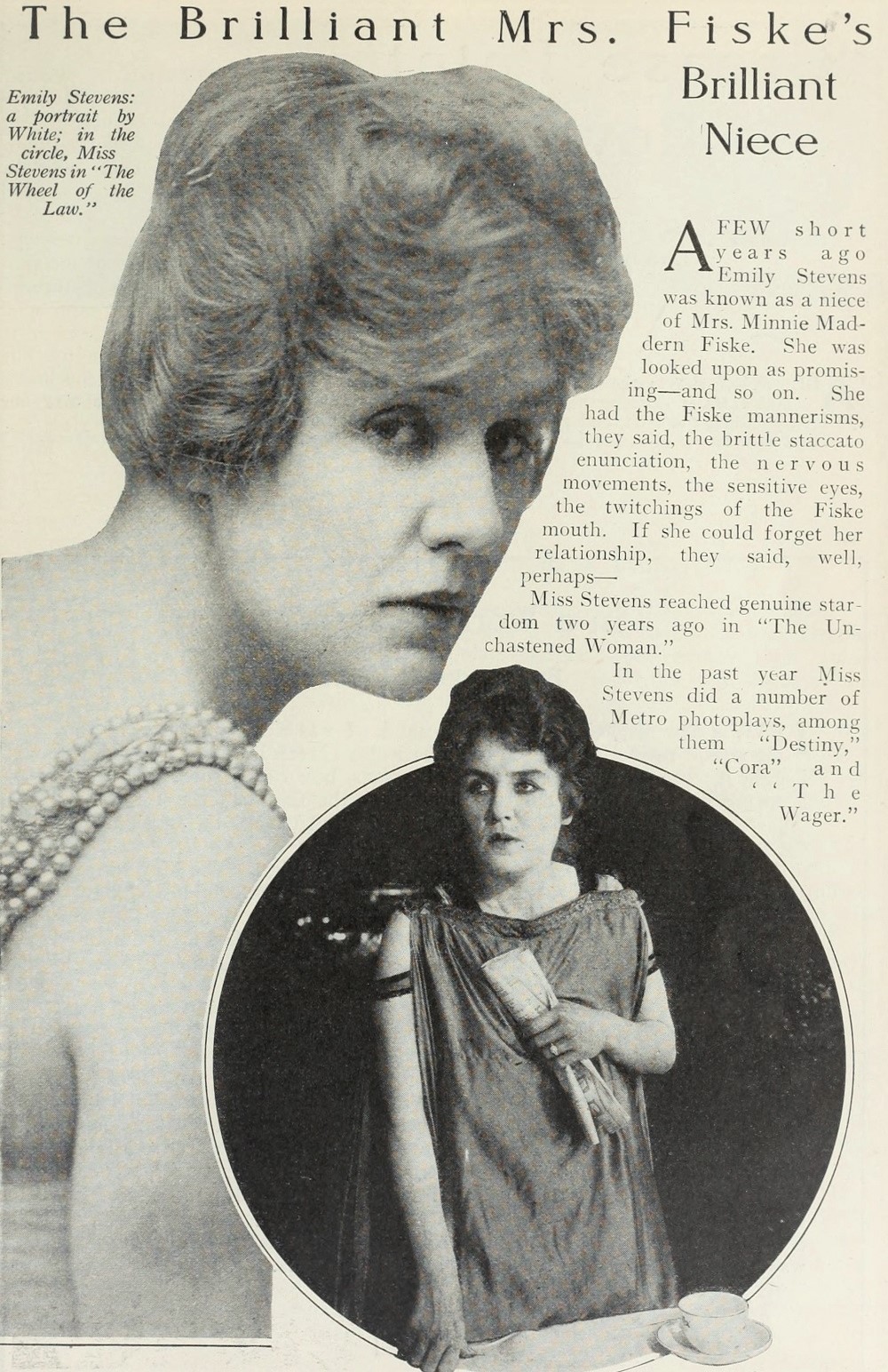 Emily Stevens ~ The Lonely Stage Star