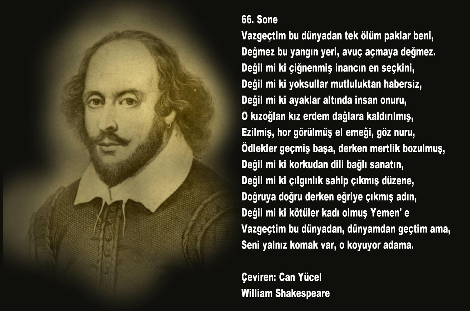 SANAT GÜNCESİ: 66. SONE - SHAKESPEARE
