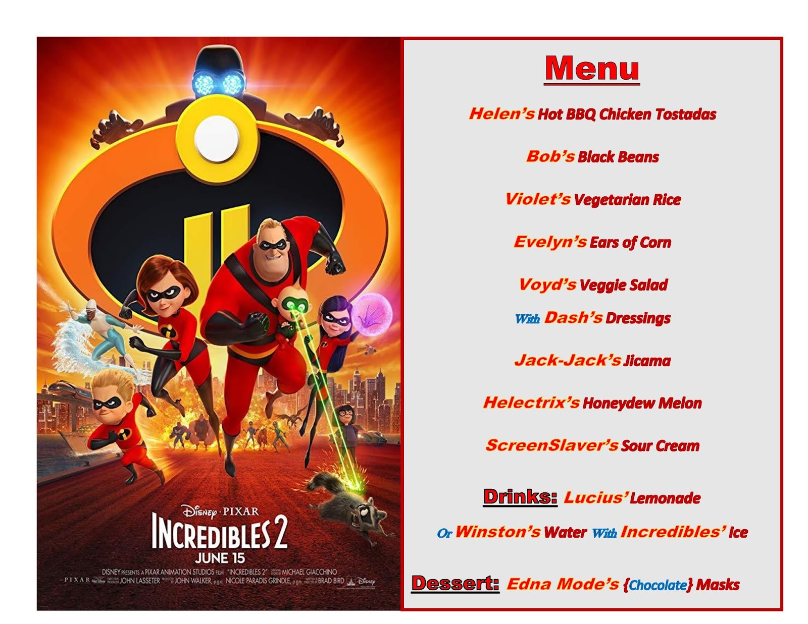 Disney Meal #208 - The Incredibles 2