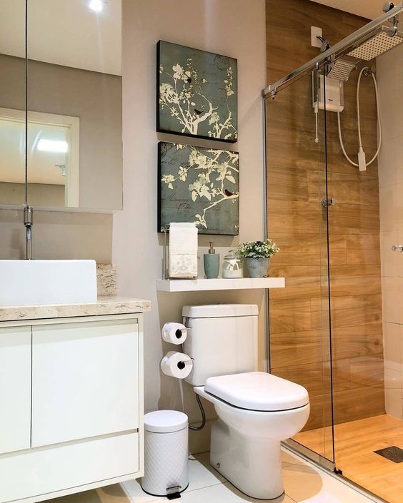 Banheiro com porcelanato amadeirado Blog de Decoração Reciclar e Decorar