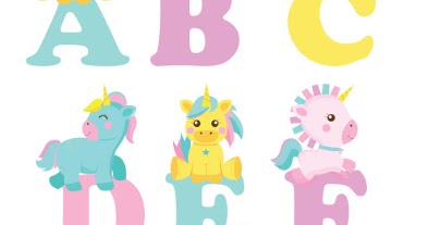 Abecedario de unicornios para imprimir 🦄-Colorear dibujos,letras ...