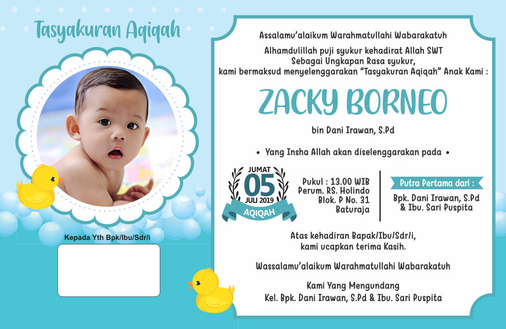 Free 50 Desain Undangan Aqiqah dan Tasyakur Anak CorelDraw CDR ...