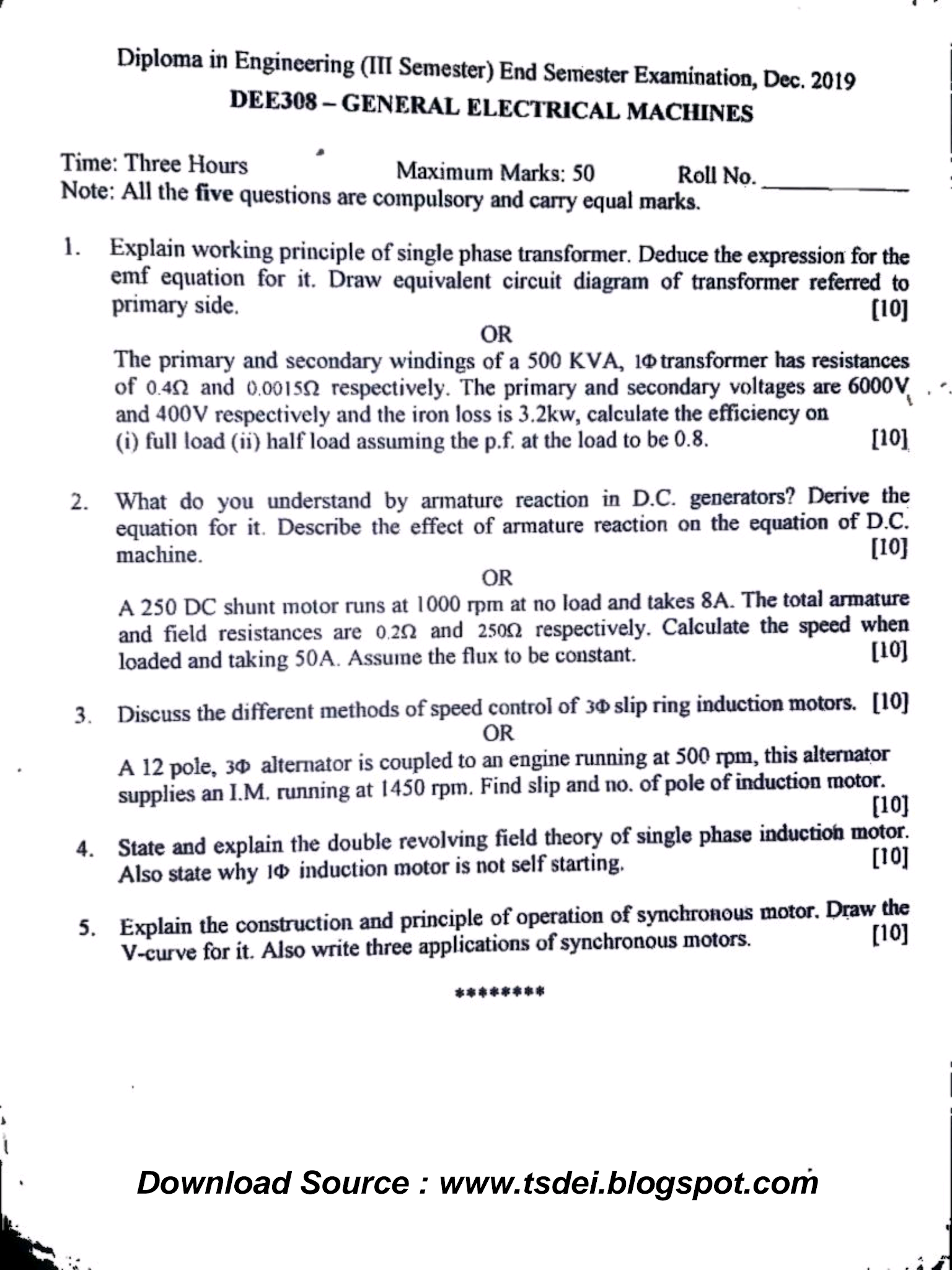 3rd SEMESTER END SEM PAPERS