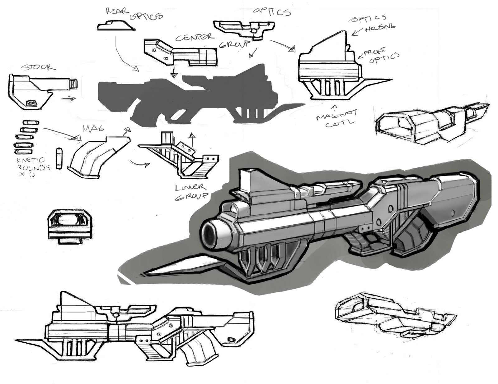 Concept Sketch 2011: Weapon Ideation Sketch stage 3