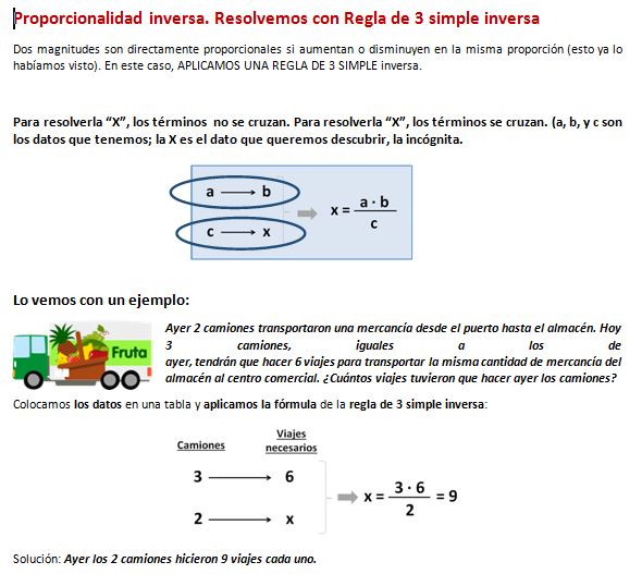 blog 6º: PROPORCIONALIDAD DIRECTA E INVERSA: TEORÍA