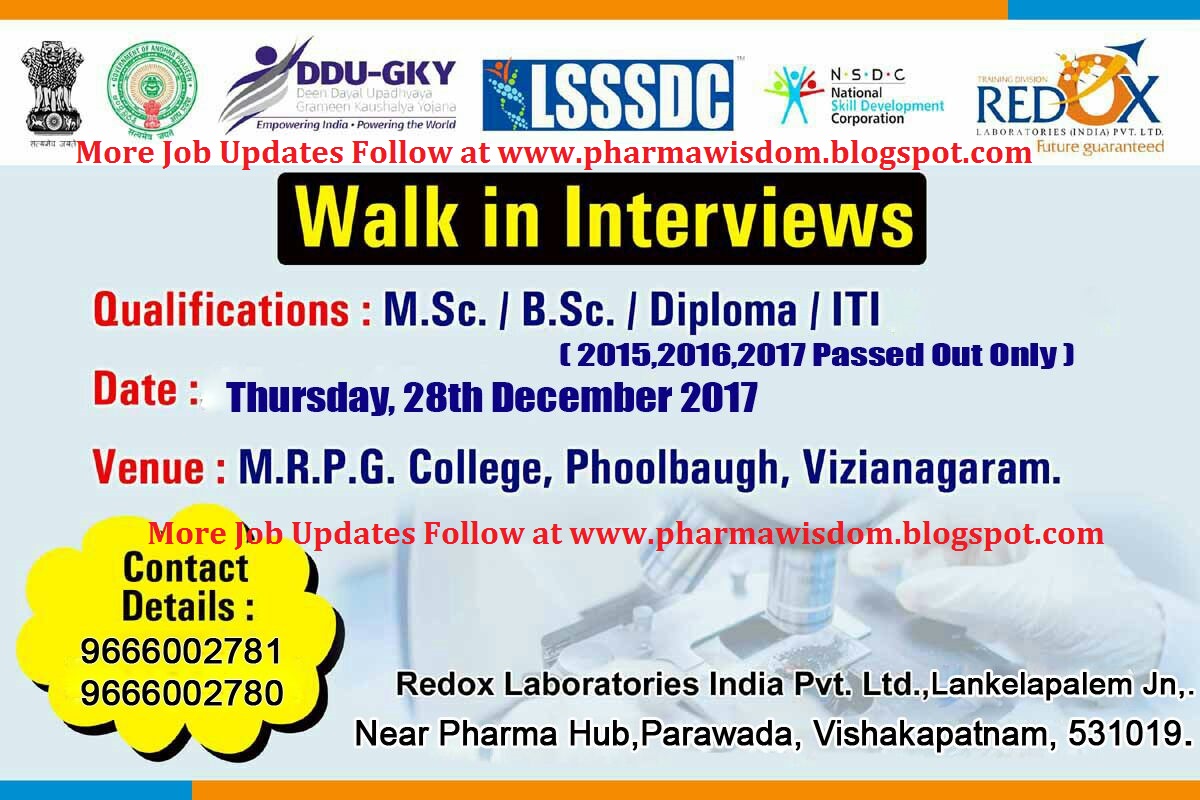 Redox Laboratories India Pvt. Ltd - Walk-In Interviews for FRESHERS on 28th December, 2017 ...