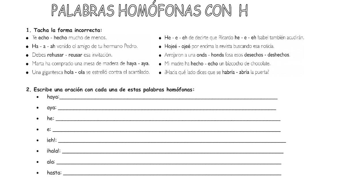 Blog de aula de Lengua Castellana y Literatura: EJERCICIOS DE HOMÓFONOS ...