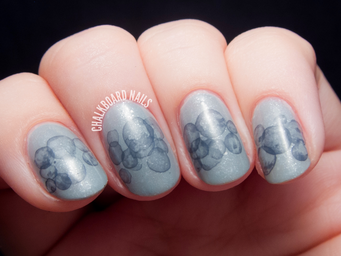 Raindrops and Cloudy Bubbles, with Tutorial | Chalkboard Nails ...