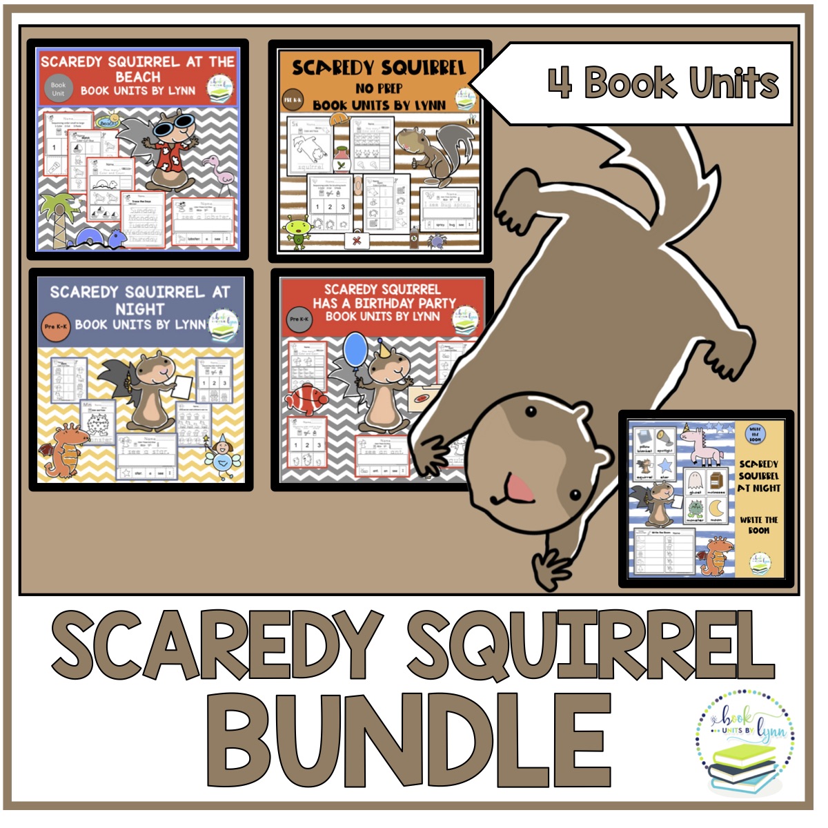 SCAREDY SQUIRREL BOOK BUNDLE 4 BOOKS PLUS FREE PRODUCT ~ Book Units by Lynn