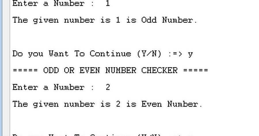 Free Programming Source Codes And Computer Programming Tutorials Odd And Even Numbers In Java 0120