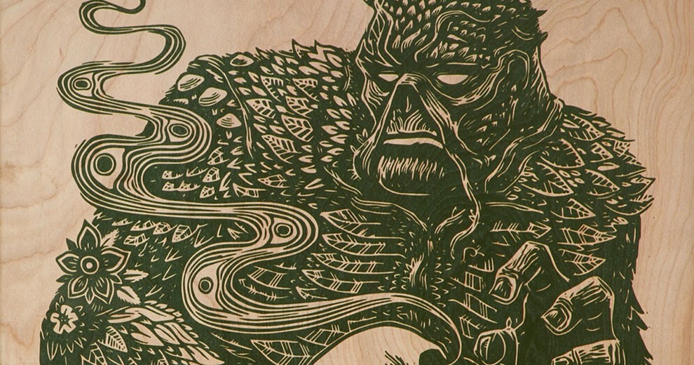 The Blot Says...: Swamp Thing Linocut Print by Attack Peter x Sideshow Collectibles x DC Comics