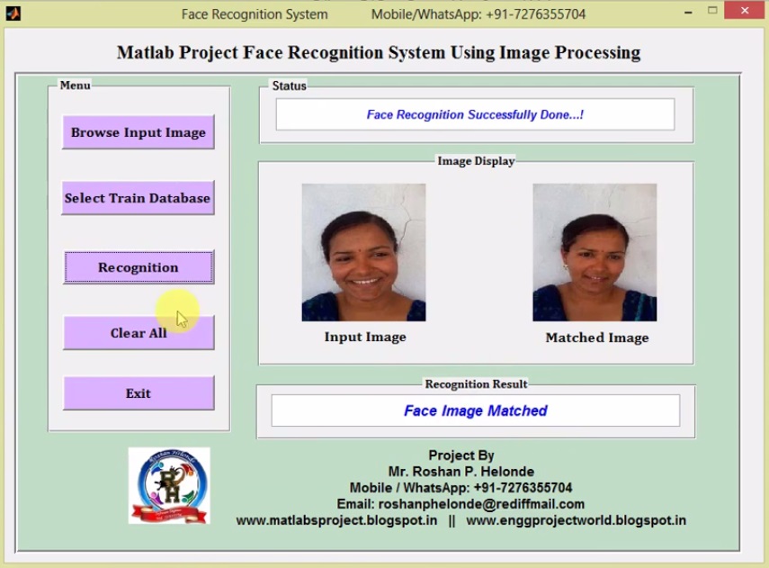 Face Recognition Using Image Processing Matlab Project With Source Code