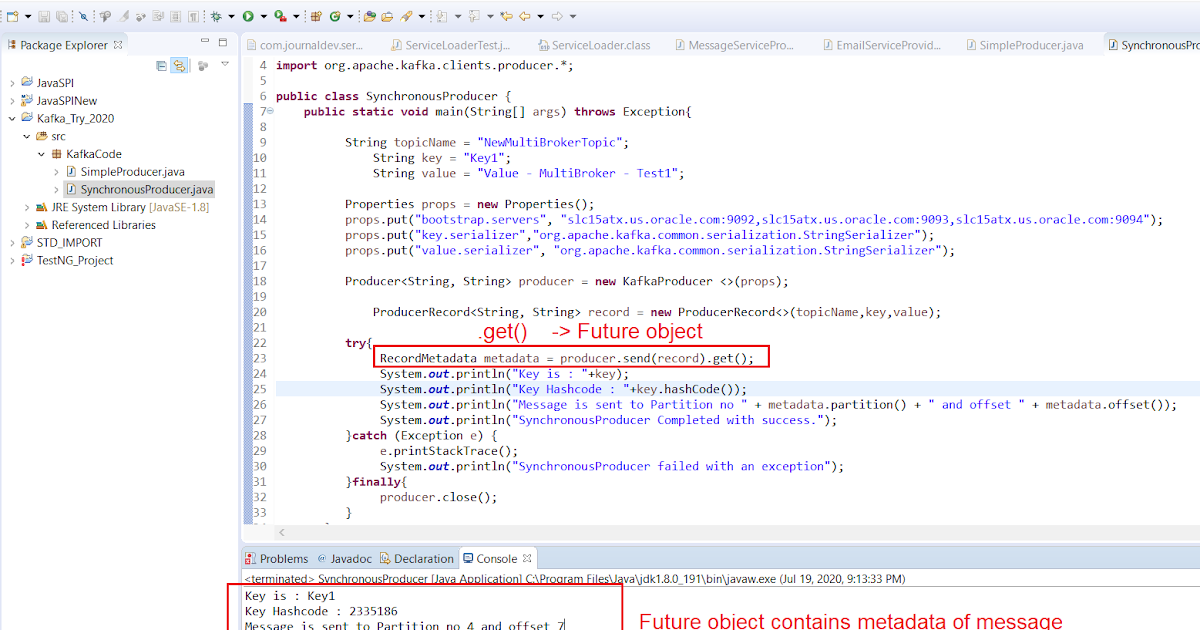 Apache Kafka: 6. KAFKA TRY : Producer Java : With Future object return