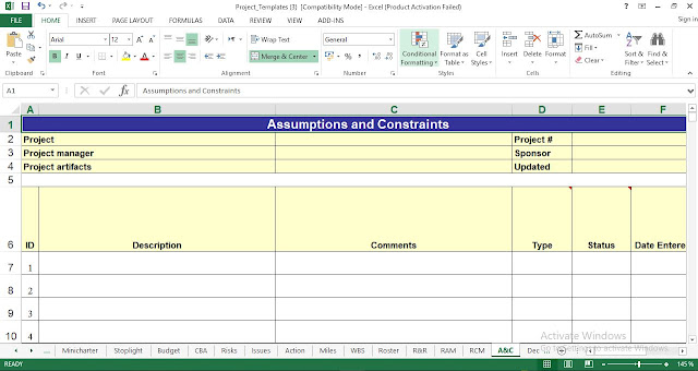 Project Management Template Excel