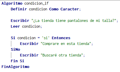 Condición IF-Else en PSeInt